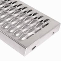China Aluminum Steel Diamond Grip Grating Grip Strut Walkway 35 Percent Open Area Serrated for sale
