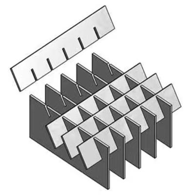 China Semi Inset Welded Hot Dipped Galvanized Platform Steel Grating Smooth Surface for sale