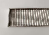 China SS304 Steel Flooring Grating Press-Locked Trench Cover 20x4mm Bearing Bar 600mm Width for sale