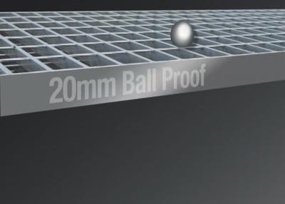 China 20mm Ball Proof Steel Grating 25x5mm Bearing Bar 100mm Cross Bar Spacing Galvanized for sale