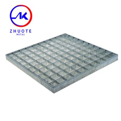 China 1000x1000mm Galvanized Steel Grating Mesh with 30x2mm Flat Bar Construction for Industrial Flooring for sale
