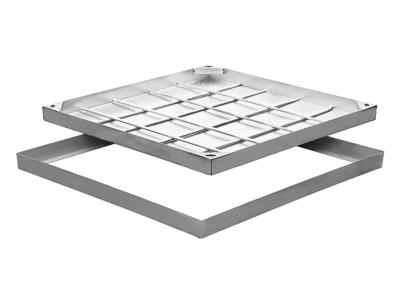 China 300mm x 300mm Edged Recessed Manhole Cover and Frame Galvanised Steel Driveway for sale
