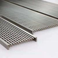 China SS316 Stainless Steel Channel Grating Drainage Trench 38mm 65mm Width Custom Sizes Linear Drain System for sale