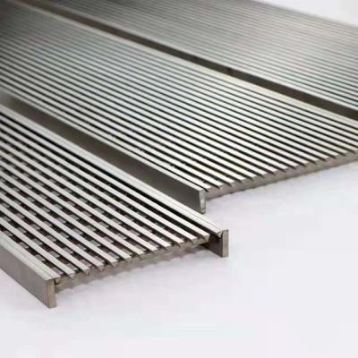 China SS316 Stainless Steel Channel Grating Drainage Trench 38mm 65mm Width Custom Sizes Linear Drain System for sale