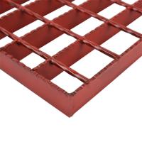 China Red Spray Paint Welded Steel Bar Grating 25x5mm Bearing Bar for Construction Sidewalk for sale