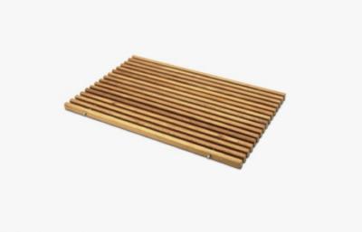 China 60cm * 80cm Skidproof WPC Beech Embossed Mat For Bathroom Easy Installation for sale
