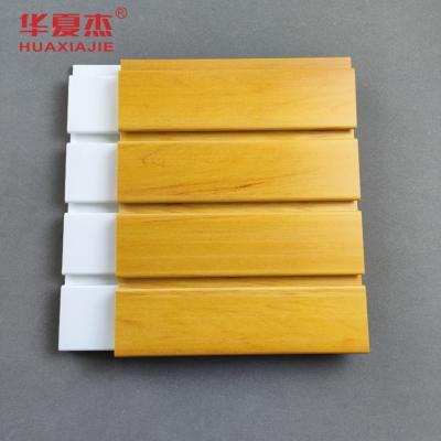 China Wood Grain PVC Slatwall Panels  Waterproof PVC Garage Panel for sale