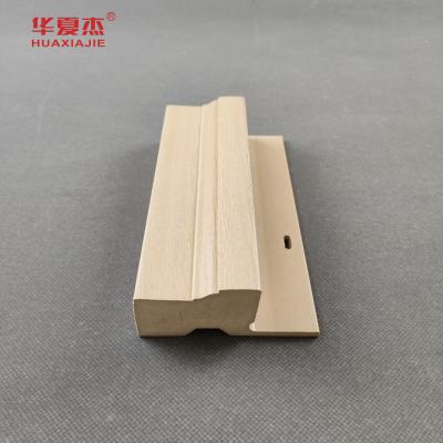 China Indoor WPC Door Frame Moisture Proof Wooden Grain Nail Fin Decoration Material for sale