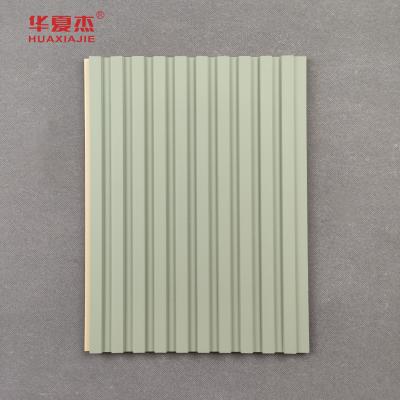 China WPC Fluted Wall Panel Green Moisture Proof Durable Pvc Wall Panel For Interior Decoration for sale
