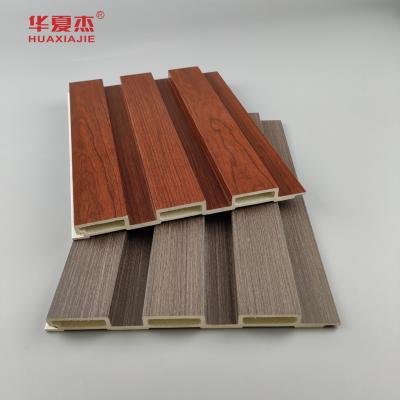 China Wholesale Factory Price Wooden Grains Fluted Wall Panel Wpc Home Indoor Decoration for sale
