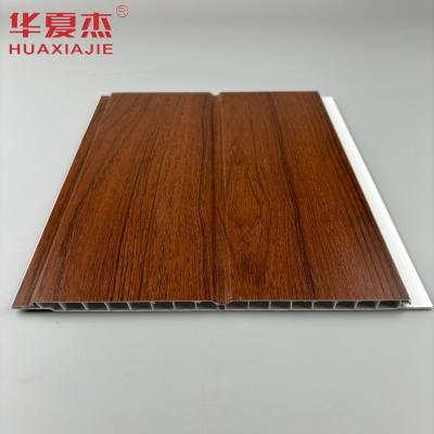 China U-shaped pvc wall panel red wood moisture proof pvc ceiling panel for home living room decoration for sale