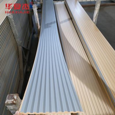 China Blue Surface Wpc Fluted Wall Panel High Quality Wpc Panels Indoor Decoration for sale