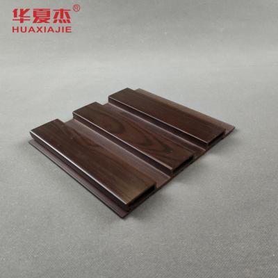 China Black Walnut Wpc Fluted Wall Panel Printing Surface Waterproof And Easy To Clean for sale
