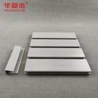 China Customized Length Grey PVC Slatwall Panel with Smooth Surface for Garage Storage for sale