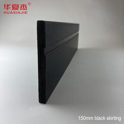 China New Product Pvc Base Borad Black Colour Pvc Skirting Easy Install Moisture Proof for Wall Decoration for sale