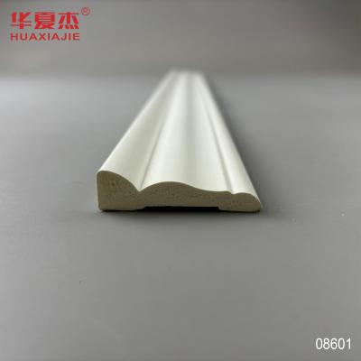 China White Pvc Skirting Board Pvc Moulding  Base Board Colonial Casing Indoor Decoration for sale