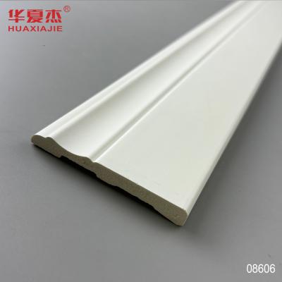 China Wholesale 76x9mm PVC Skirting Board Waterproof Baseboard White Modern for sale