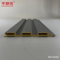 China Wholesale Dark Grey Moisture-proof Durable WPC Fluted Wall Panel with Flat Surface for Wall Decoration for sale
