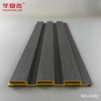 China Wholesale Dark Grey Moisture-proof Durable WPC Fluted Wall Panel with Flat Surface for Wall Decoration for sale