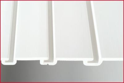 China Excellent Fire Resistance PVC Slatwall Panels Antiseptic Waterproof for Retail Display and Storage Walls for sale