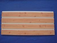 China Moisture Proof 4ft 8ft PVC Slatwall Panels Fixture Customized With Wood Grain Surface for sale