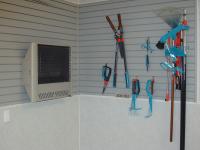 China Grey Storage Wall Panels 4 Inch Slat Wall Cladding Panels For Garage Shelving for sale