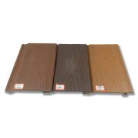 China UV Resistant WPC Wall Cladding Panels 148mm x 21mm Teak Coffee Brown Exterior for sale