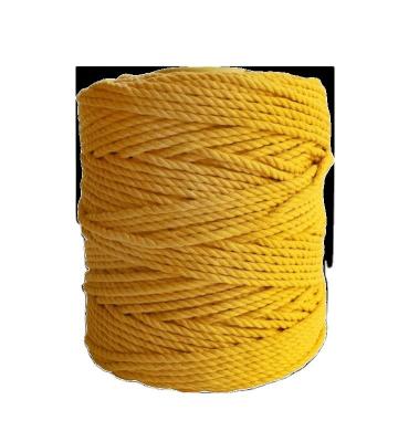China 5mm Macrame Cord with Core and 3 Strands of Eco-Friendly Cotton for sale