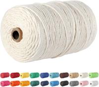 China 5mm Macrame Cord with Core and 3 Strands of Eco-Friendly Cotton for sale