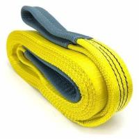China 1-12 Ton Lifting Hoist Sling Tow Strap Cargo Flat Webbing Sling with Custom Logo for sale