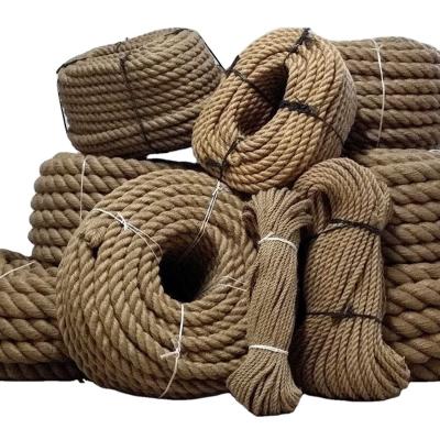 China Length 0-1000m 4mm-60mm 3/4 strands Jute Twisted Cord Sisal Rope with Recyclable Material for sale