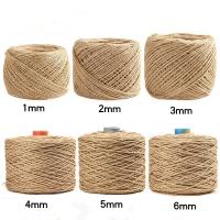China 6mm 8mm 12mm Natural 100% 3/4 Strand Twisted Jute Rope with Length 30/100/200/220m for sale