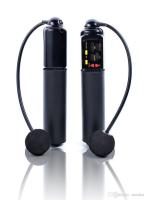China YLY Black Color Body Building Aerobic Training Smart Digital Jump Rope Adjustable PVC for sale