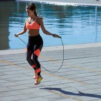 China YLY Black Color Body Building Aerobic Training Smart Digital Jump Rope Adjustable PVC for sale