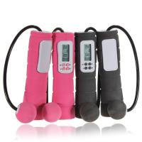 China YLY Black Color Body Building Aerobic Training Smart Digital Jump Rope Adjustable PVC for sale