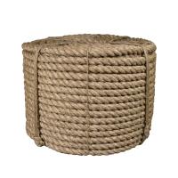China FIBER Manila Sisal Rope Natural Brown 30mm 3 Ply Twist Jute Rope Packaging Rope for sale