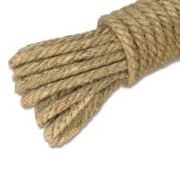 China FIBER Manila Sisal Rope Natural Brown 30mm 3 Ply Twist Jute Rope Packaging Rope for sale