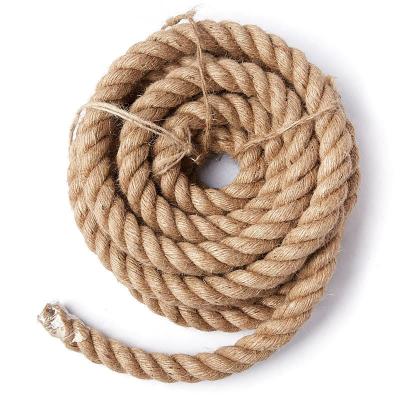 China Customized Dia 38 mm 3 Strand Natural Brown Jute Ship Boat Rope for Within 0-1000m for sale