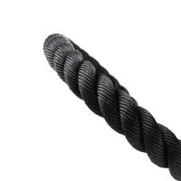 China Costomized 25mm-50mm Black Heavy Polyester Workout Fitness Exercise Gym Power Battle Rope for sale