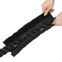 China Costomized 25mm-50mm Black Heavy Polyester Workout Fitness Exercise Gym Power Battle Rope for sale