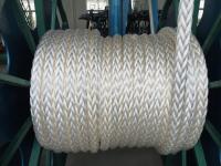 China Durable Sea Towing 8 Strand White 48mm Polpropylene Monofilament Crossing Laid with rope noose 2 sides for sale