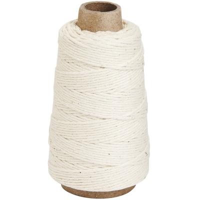 China Soft Natural Rope 3mm 3 Strand 100% Cotton Cooking Twine with Customized Length for sale