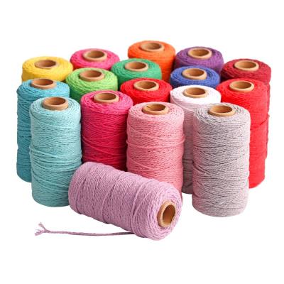 China 100% Cotton Mutilcolor 2mm Twisted Natural Macrame Rope for Multipurpose Applications for sale