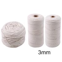 China 3mm Twisted Cotton Rope Macrame Cord for Wall Hanging Length 0-1000m Natrual or Whiten for sale