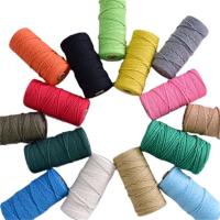 China Specifications Khaki Twist 4mm Colored Cotton Rope Ideal for DIY Decoration for sale