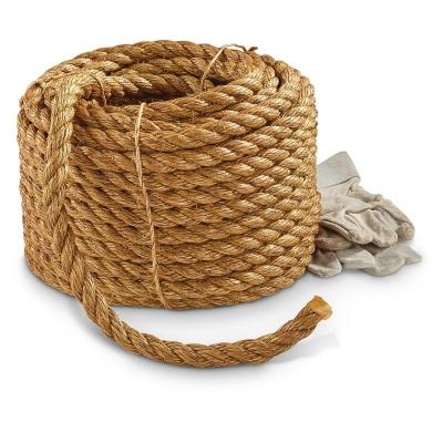 China 6mm-20mm 3 Strands Twist Twine Jute Rope with Strong Pulling Force in Natrual or Whiten for sale