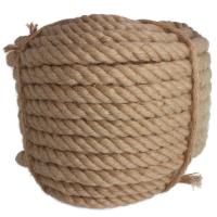 China 6mm-20mm 3 Strands Twist Twine Jute Rope with Strong Pulling Force in Natrual or Whiten for sale