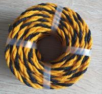 China 0-1000m Length PE Tiger Rope with High Strength in Yellow and Black 3 Strand Twisted for sale