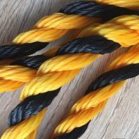 China 0-1000m Length PE Tiger Rope with High Strength in Yellow and Black 3 Strand Twisted for sale