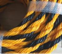 China 0-1000m Length PE Tiger Rope with High Strength in Yellow and Black 3 Strand Twisted for sale
